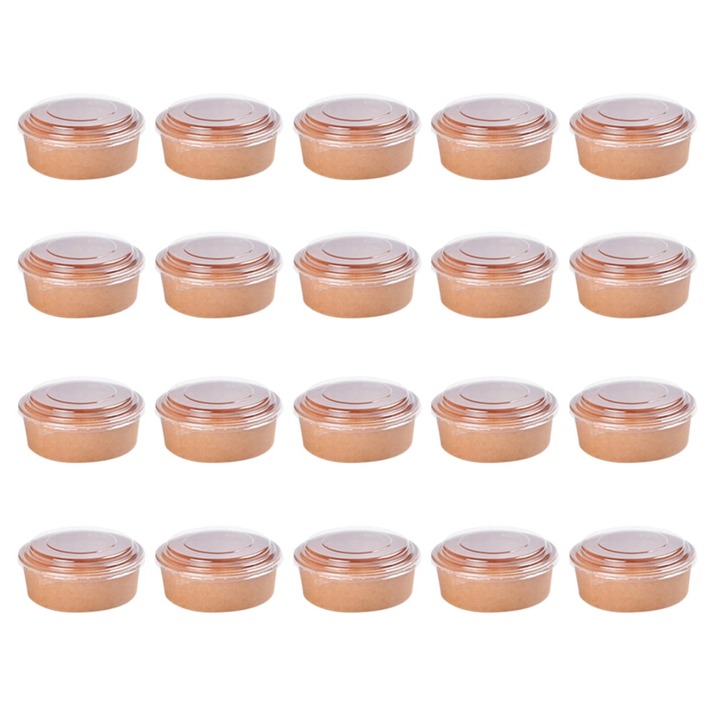 Youliang 20 Kraft Paper Bowls w/ Lids 16oz Round Containers for Meal ...