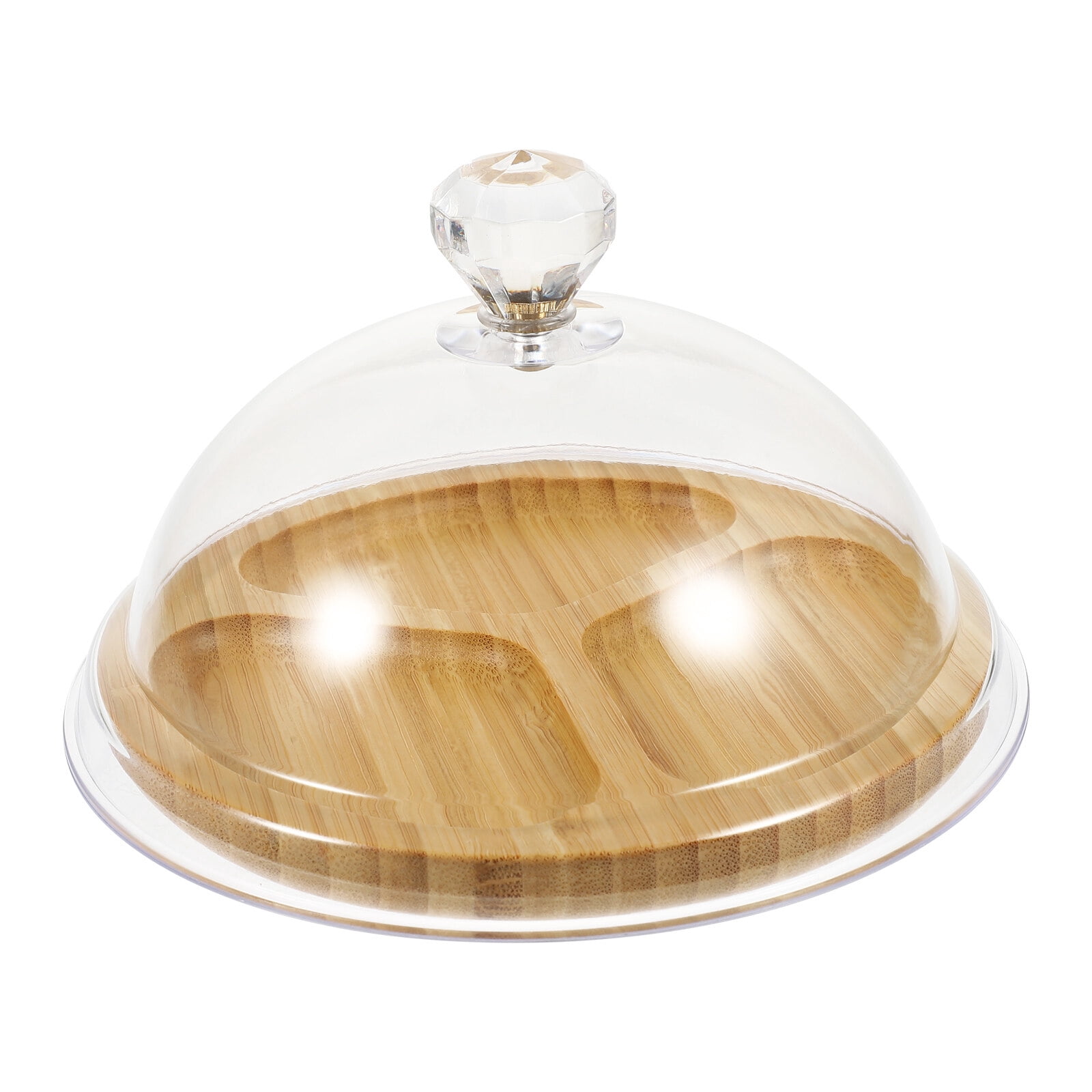 Youliang Wooden Cheese Display Stand with Glass Dome Lid for Home Party ...