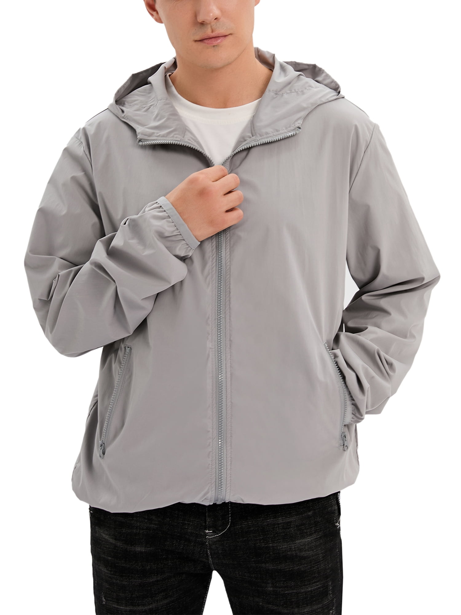Youloveit Men's Packable Mesh Rain Jacket With Hooded Lightweight ...
