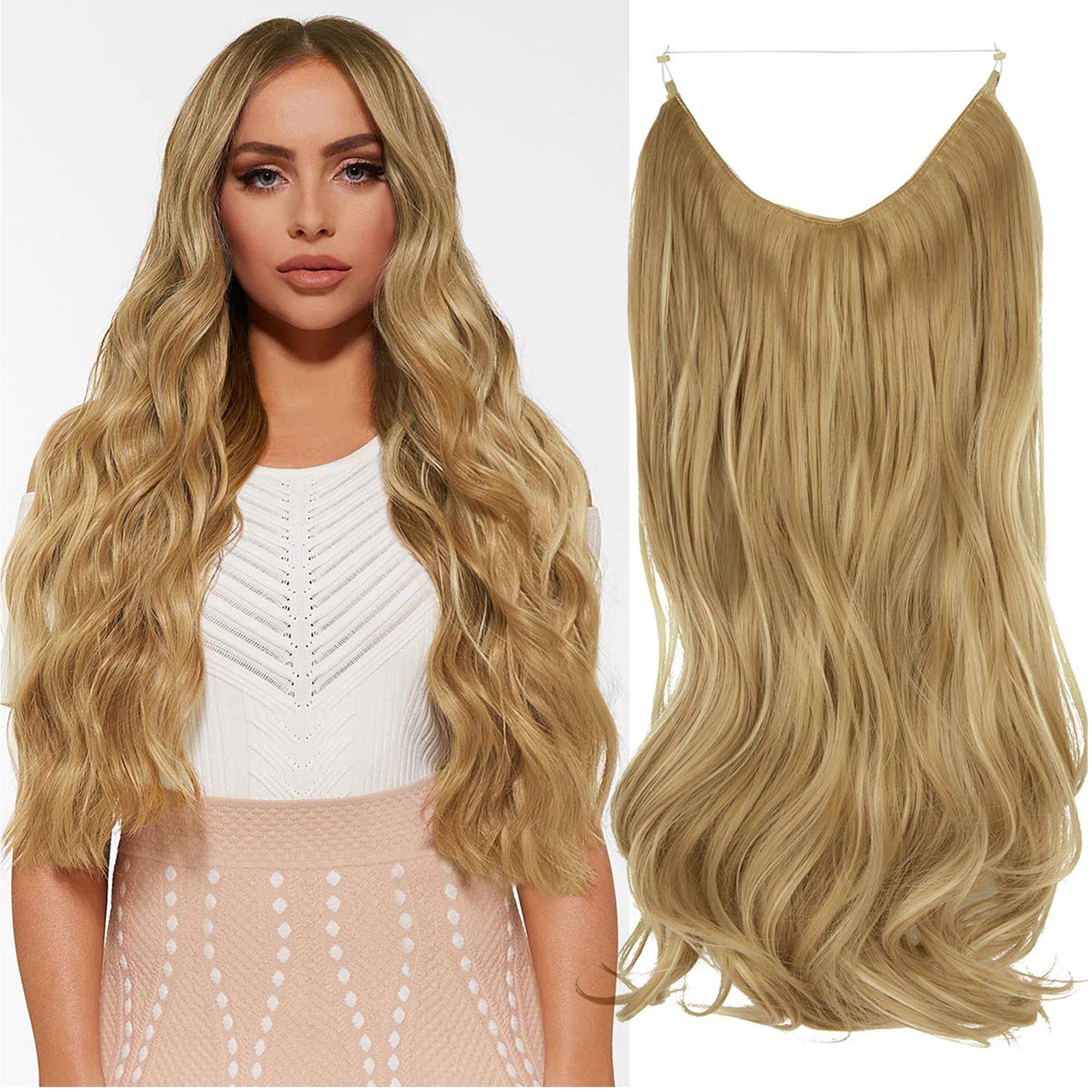 Youloveit Synthetic Hair Extension Hair Piece Ash Blonde Curly Wavy ...