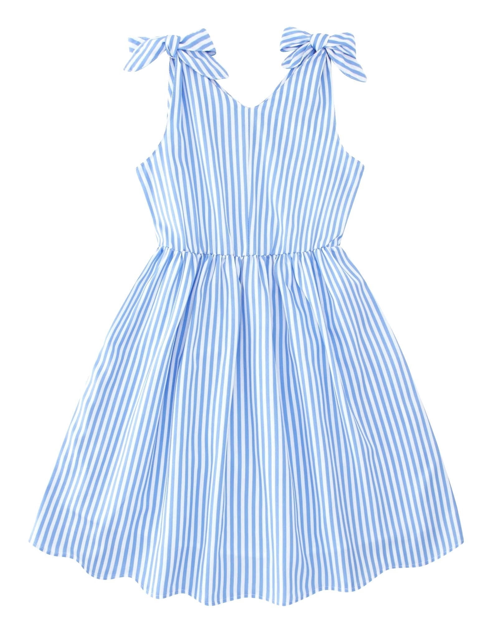 Aideaone Girls Dresses Sleeveless Summer Dress Bowknot Strap Stripe V ...