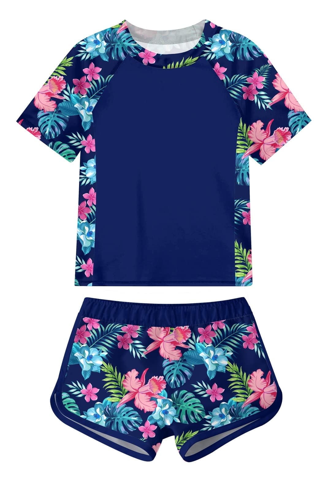 Aideaone Girls 2-Piece Tankini Rash Guard Swimsuit, UPF 50+, Breathable ...