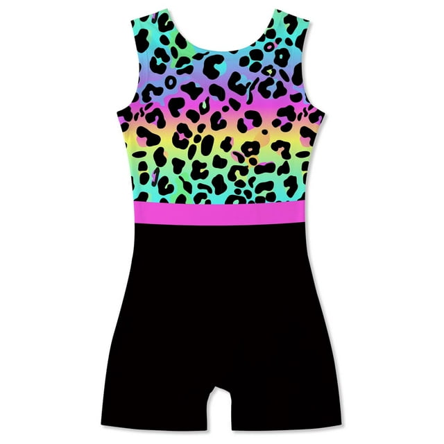 Aideaone Gymnastics Leotards for Girls Leopard Toddler Sparkle Dance ...