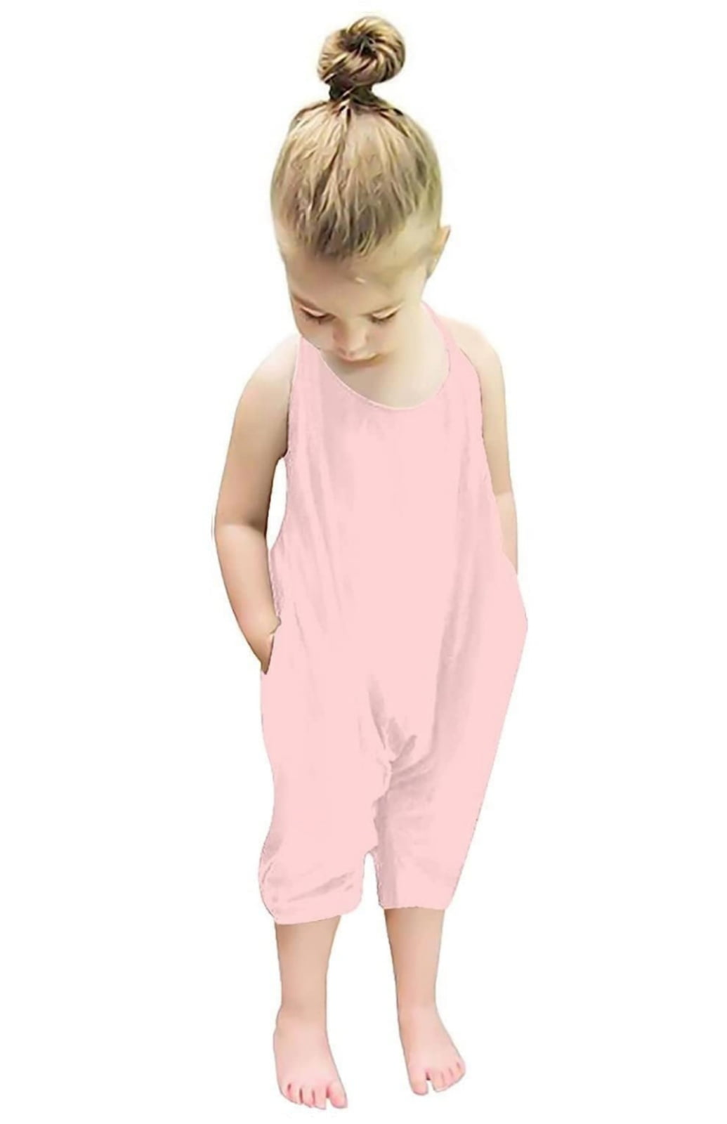 Aideaone Toddler Girls Backless Strap Slouch Jumpsuit Baby Cute Harem ...