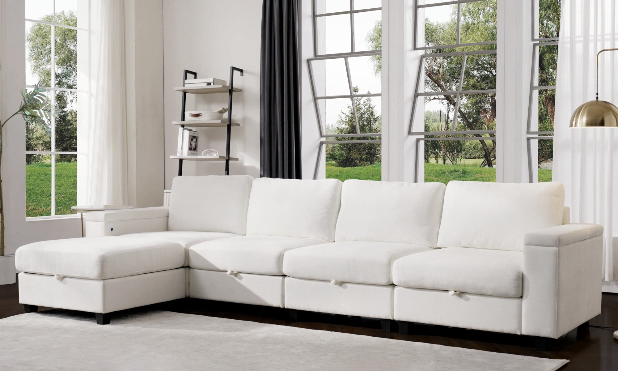 Youmumeub 5-Piece Modular Storage Sofa, Sectional Couch with Storage in ...