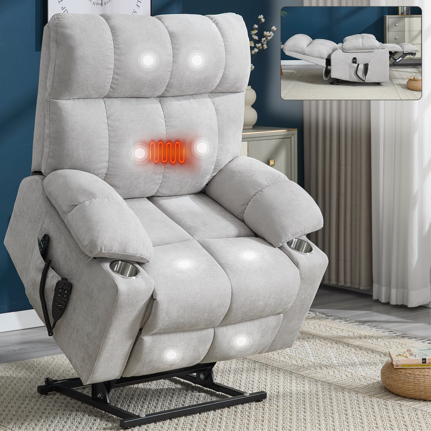 Youmumeub Infinite Position Dual Motor Recliner, Electric Power Lift ...