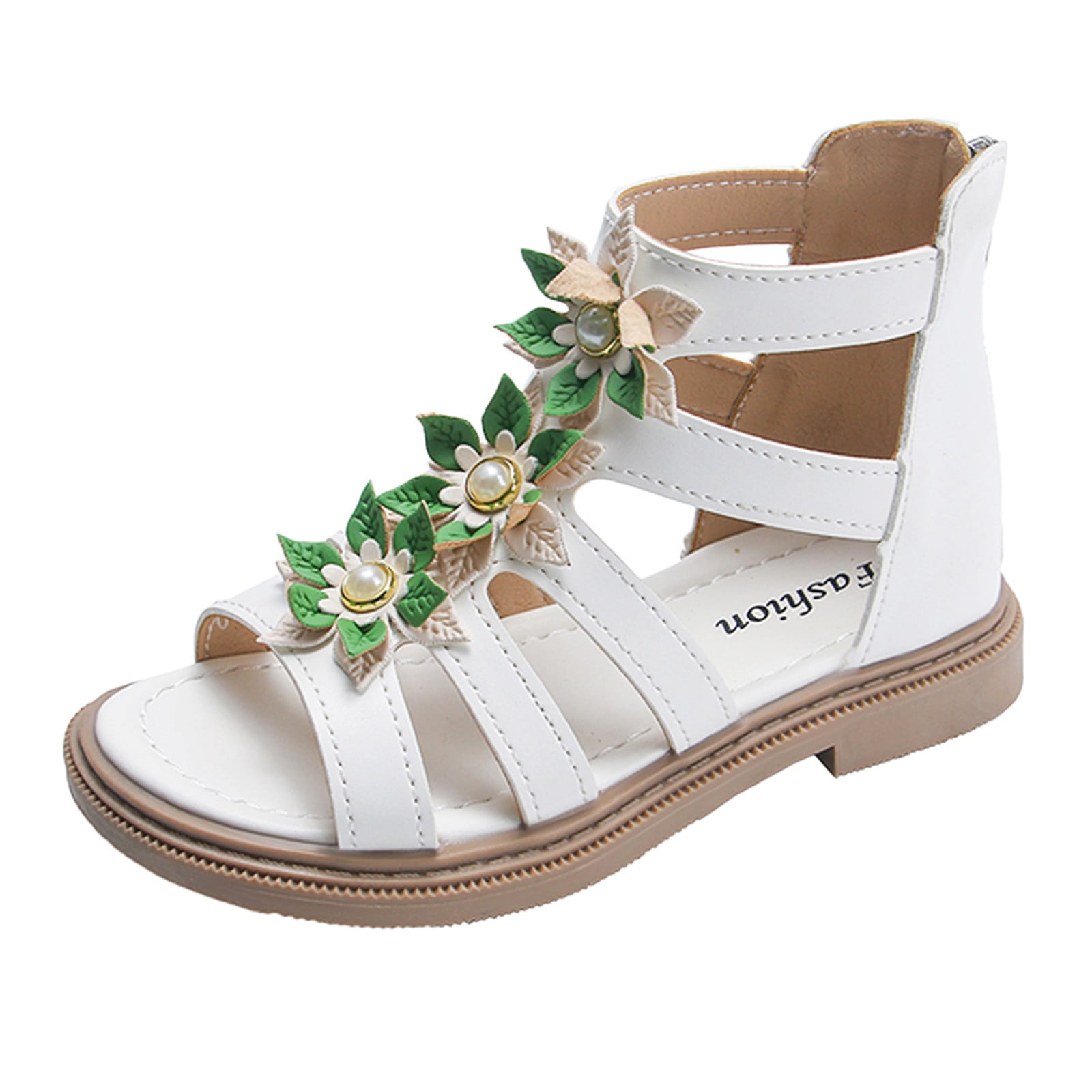 Youmylove Adorable Girls High Tube Sandals With Floral Embellishments ...