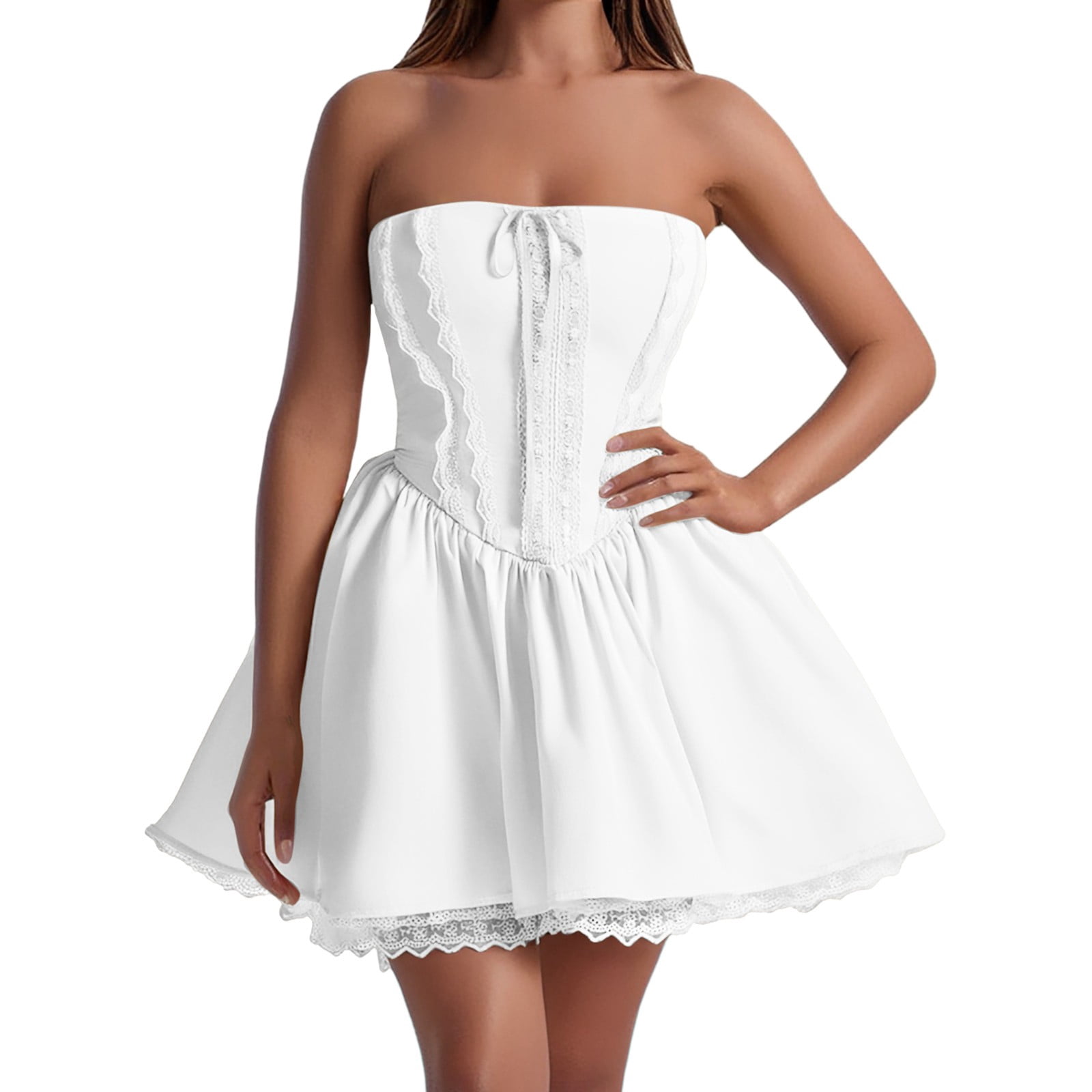 Youmylove Casual Dresses for Women Sleeveless Dress Summer Tie Up ...