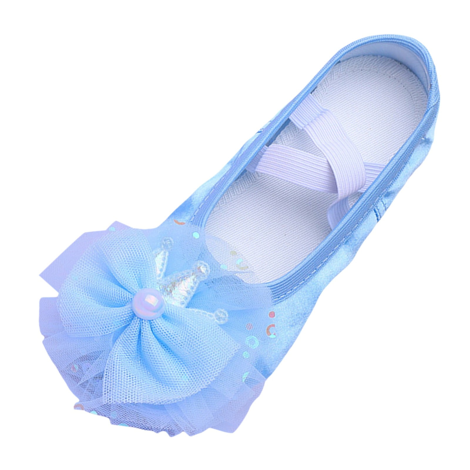 Youmylove Children Dance Shoes Ballet Performance Diamond Lace Bow Yoga ...