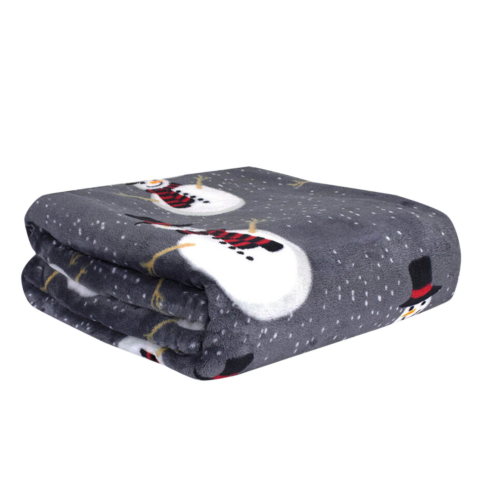 Youmylove Christmas Snowman Throw Blanket Grey Christmas Fleece Blanket ...