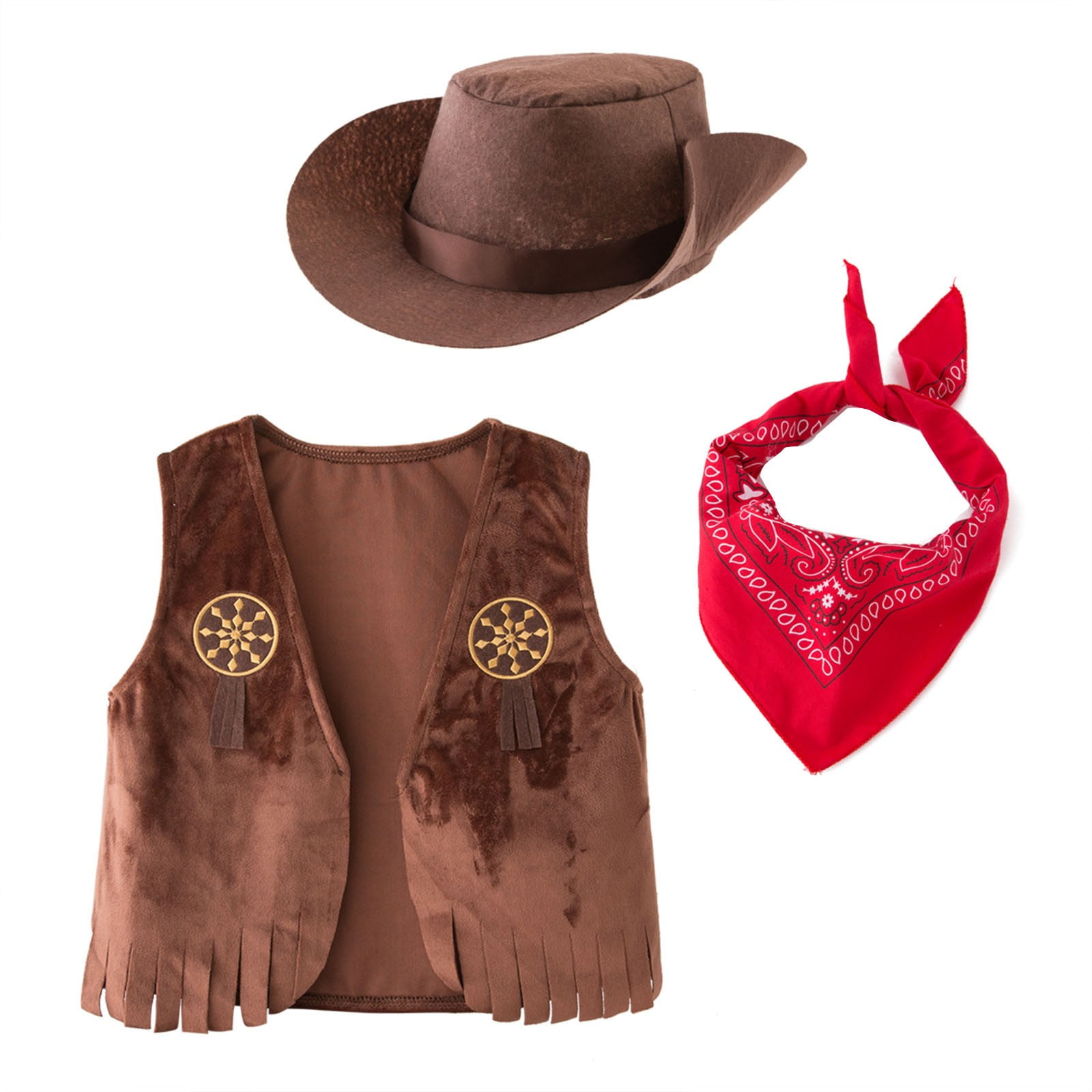Youmylove Cowboy Clothes Set For Kids Fancy Dress Up Vest With Cowboy ...