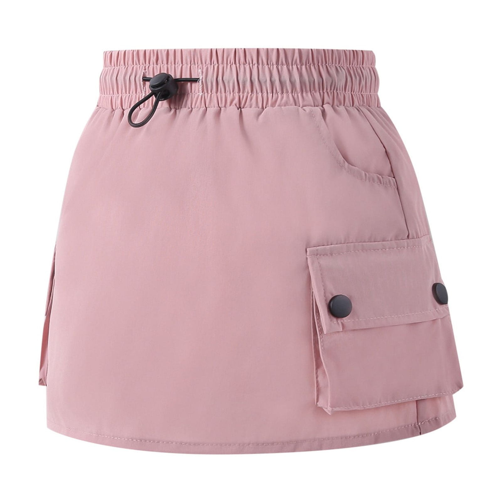 Youmylove Girls Cargo Skirt High Waisted Pocket Skirt Casual Cargo ...