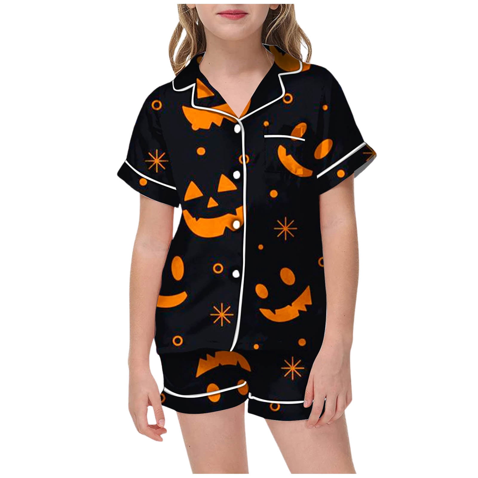 Youmylove Halloween Pajamas Toddler Girl Pumpkin Ghost Pajama Set For ...