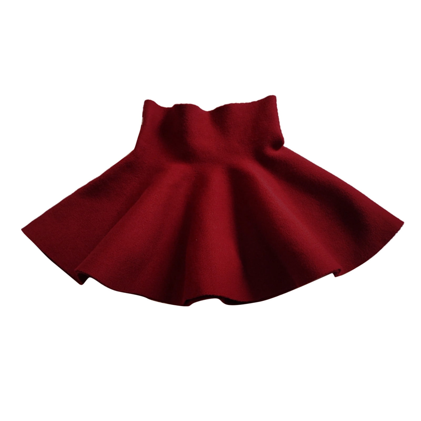 Youmylove Kids Big Little Girls High Waist Knitted Flared Pleated A ...