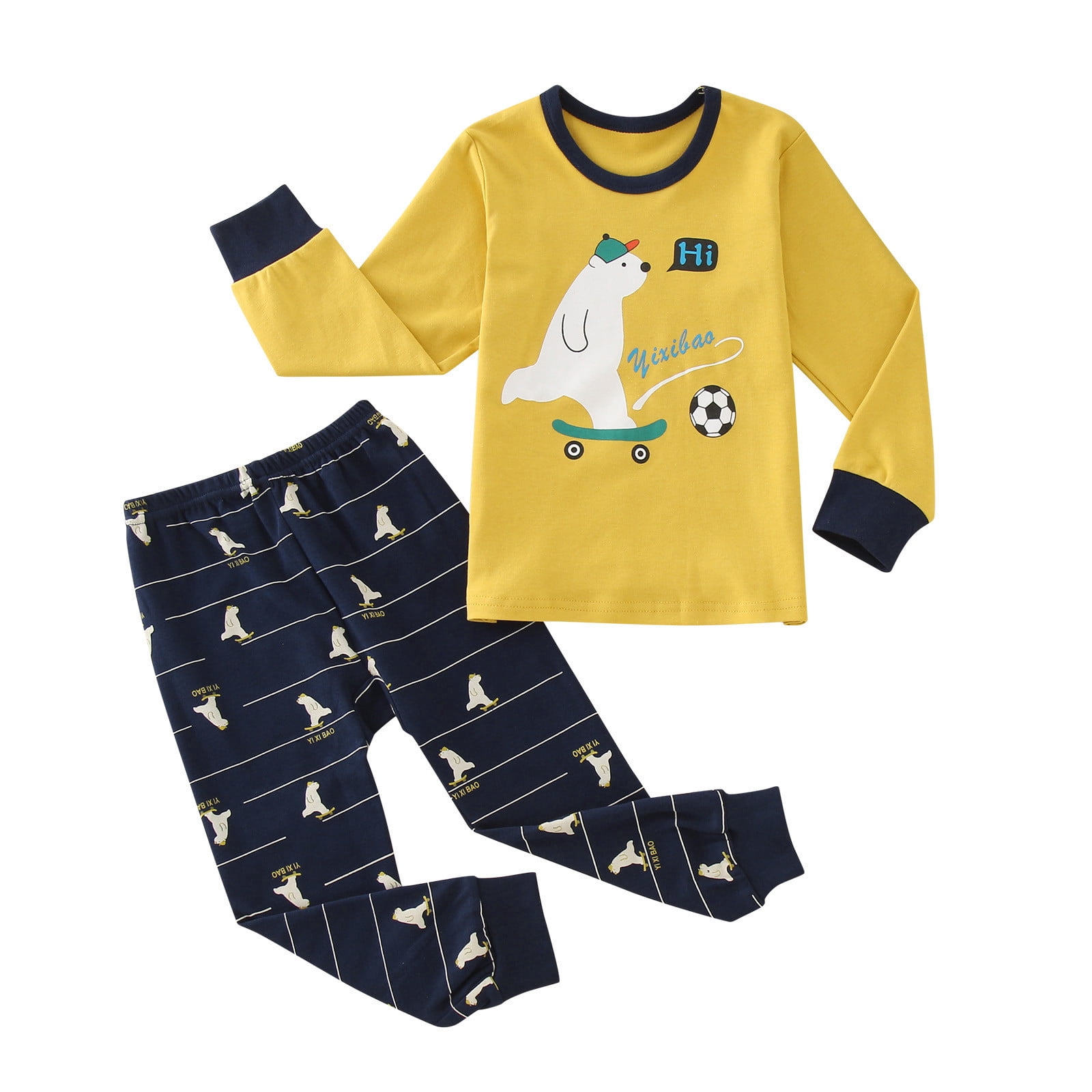 Youmylove Kids Pajamas Little Boys Girls Kids Cartoon Bears Crewneck ...