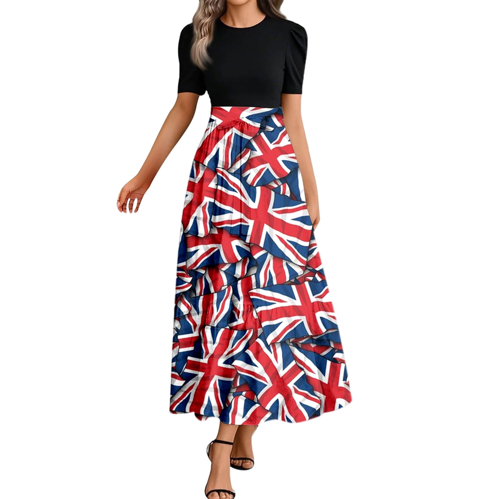 Youmylove Long Floral Dresses for Women Summer Independence Day Printed ...