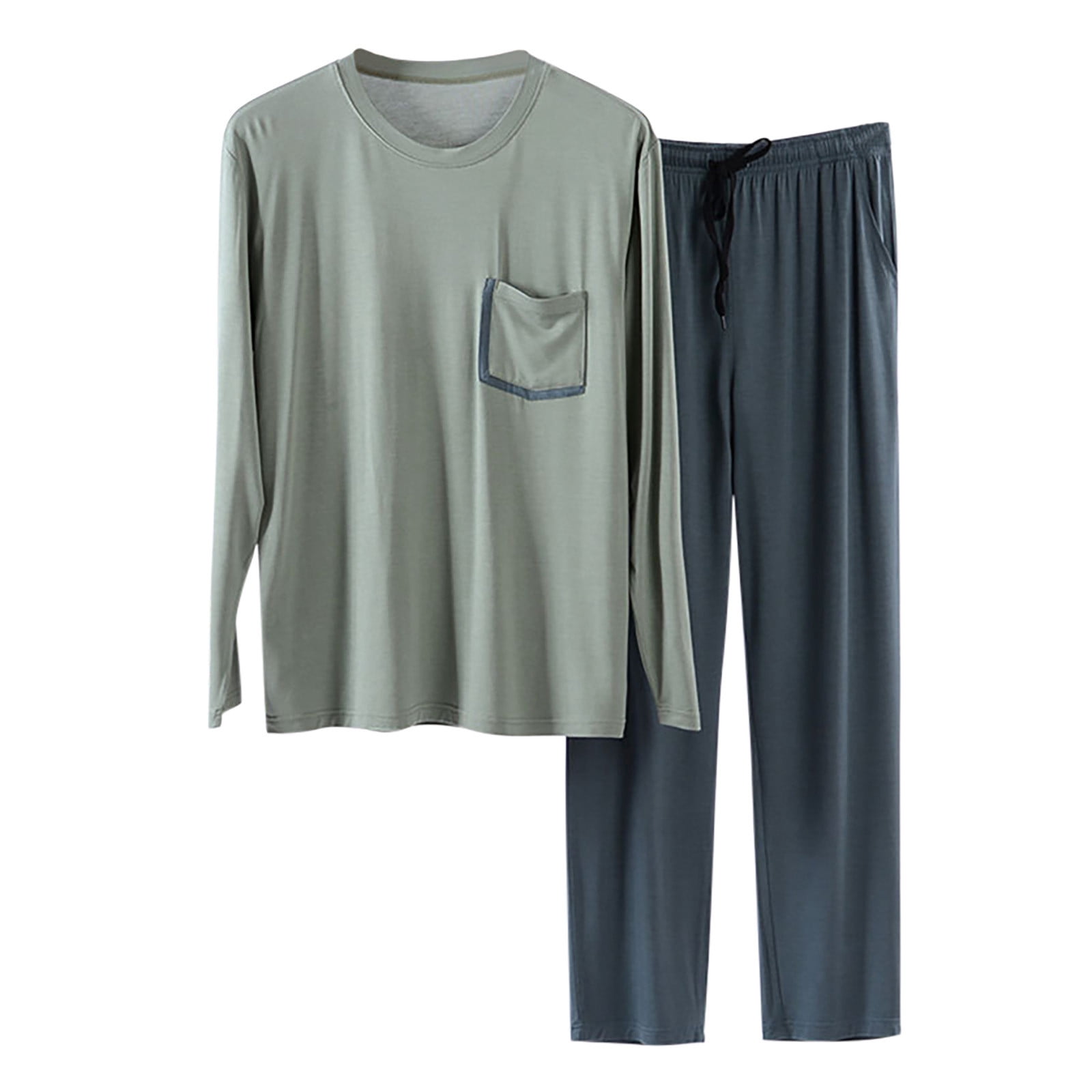 Youmylove Men Sleepwear Homewear Leisure Wear Pajama Set Round Neck ...