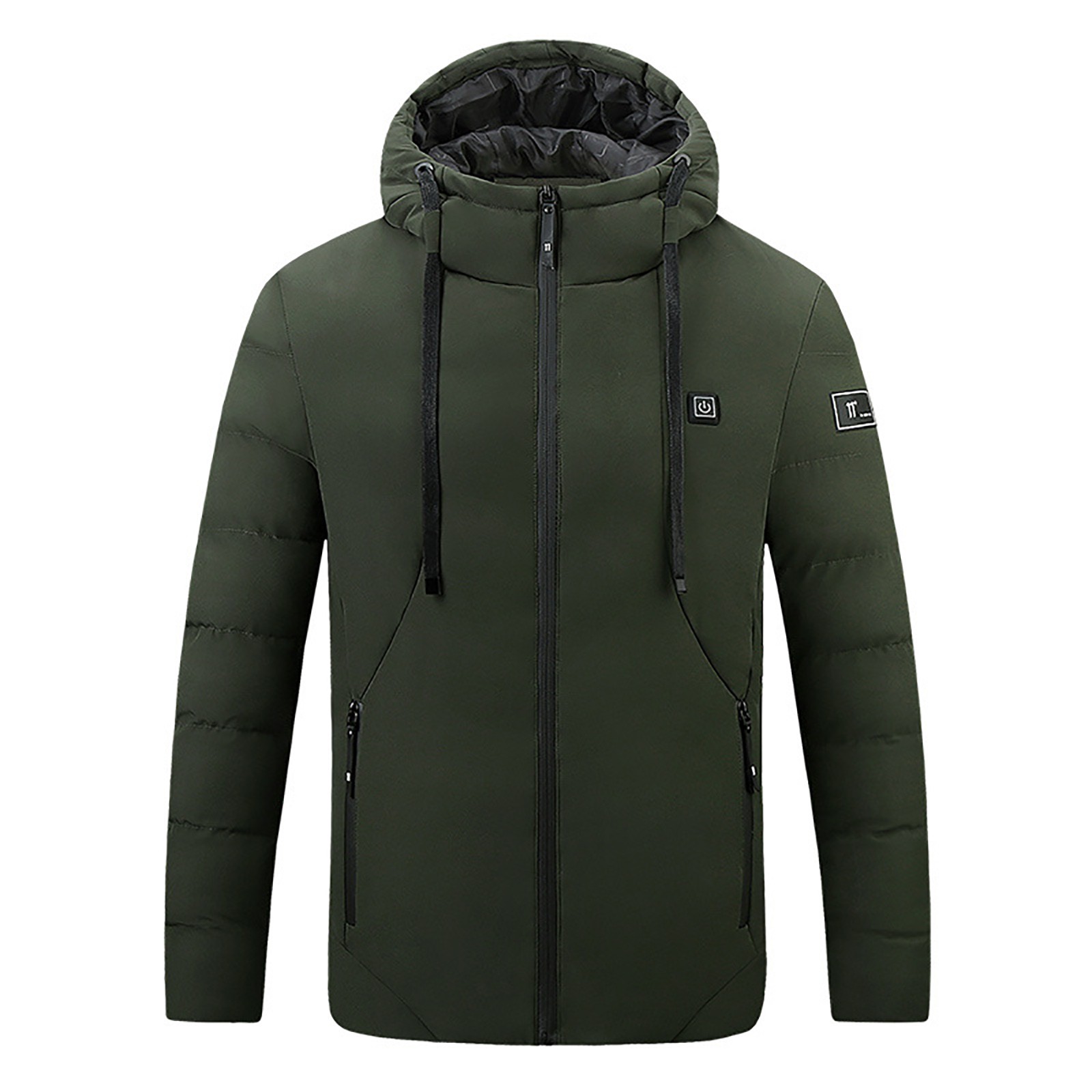 Youmylove Men's Down Jacket Bomber Jacket Solid Color Hooded Double ...