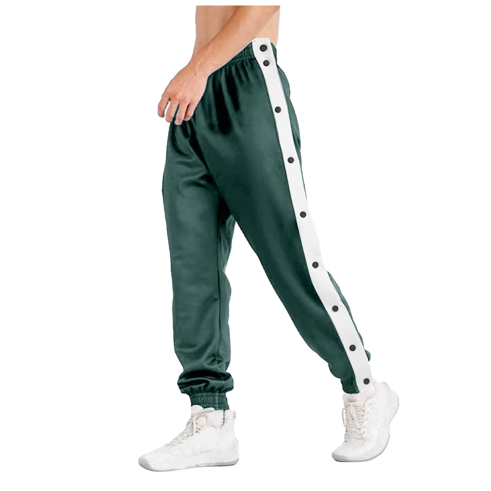 Youmylove Men's Sweatpants Tear Away Basketball Sweat Pants Athletic ...
