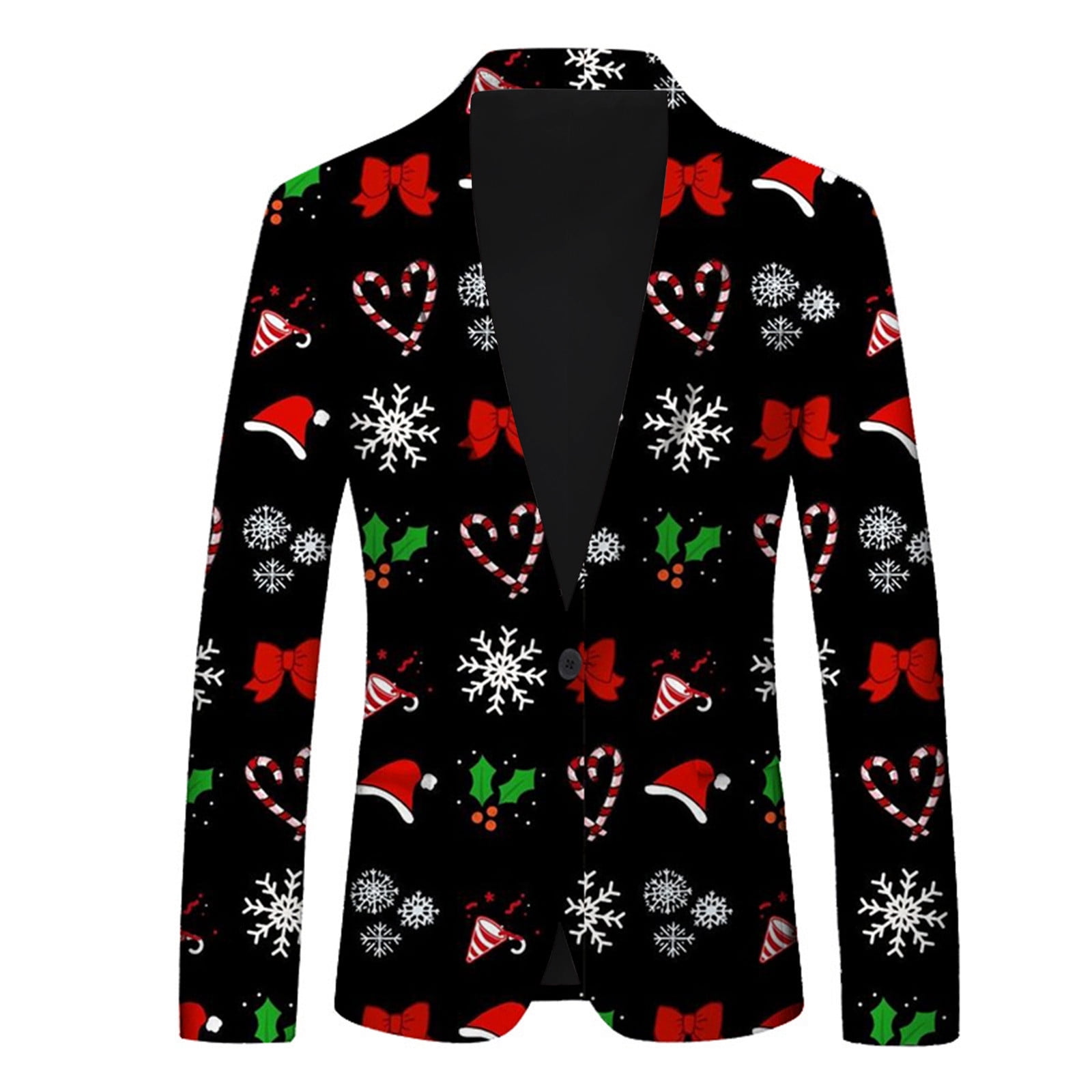 Youmylove Mens Sport Coat Casual Blazer Men Christmas Snowflake Santa ...