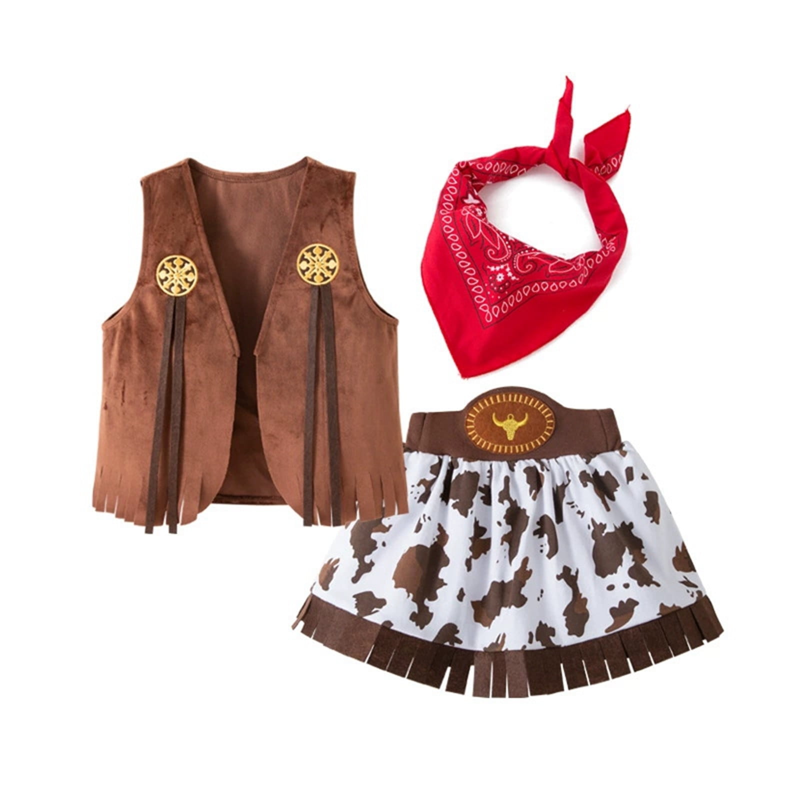 Youmylove Toddler Little Girls Western Cowgirl Clothes Set Kids Dress ...