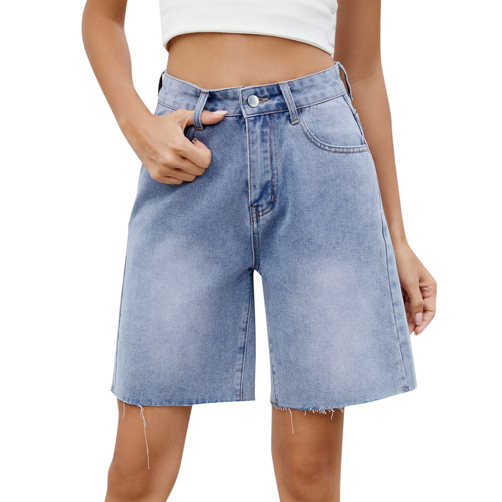 Youmylove Womens Jeans Shorts Women Summer Shorts Trendy Washed ...