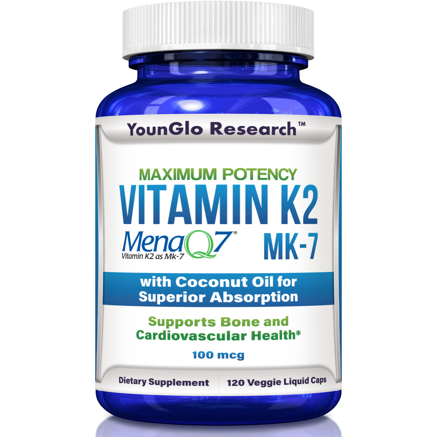 Best Naturals MK-7 Vitamin K2 100 mcg 120 Vegetarian Capsules - Walmart.com