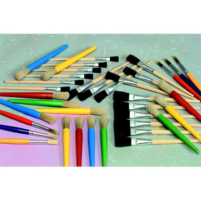 Young Artist Black Bristle Wood Handle Paint Brush Pack - Assorted ...