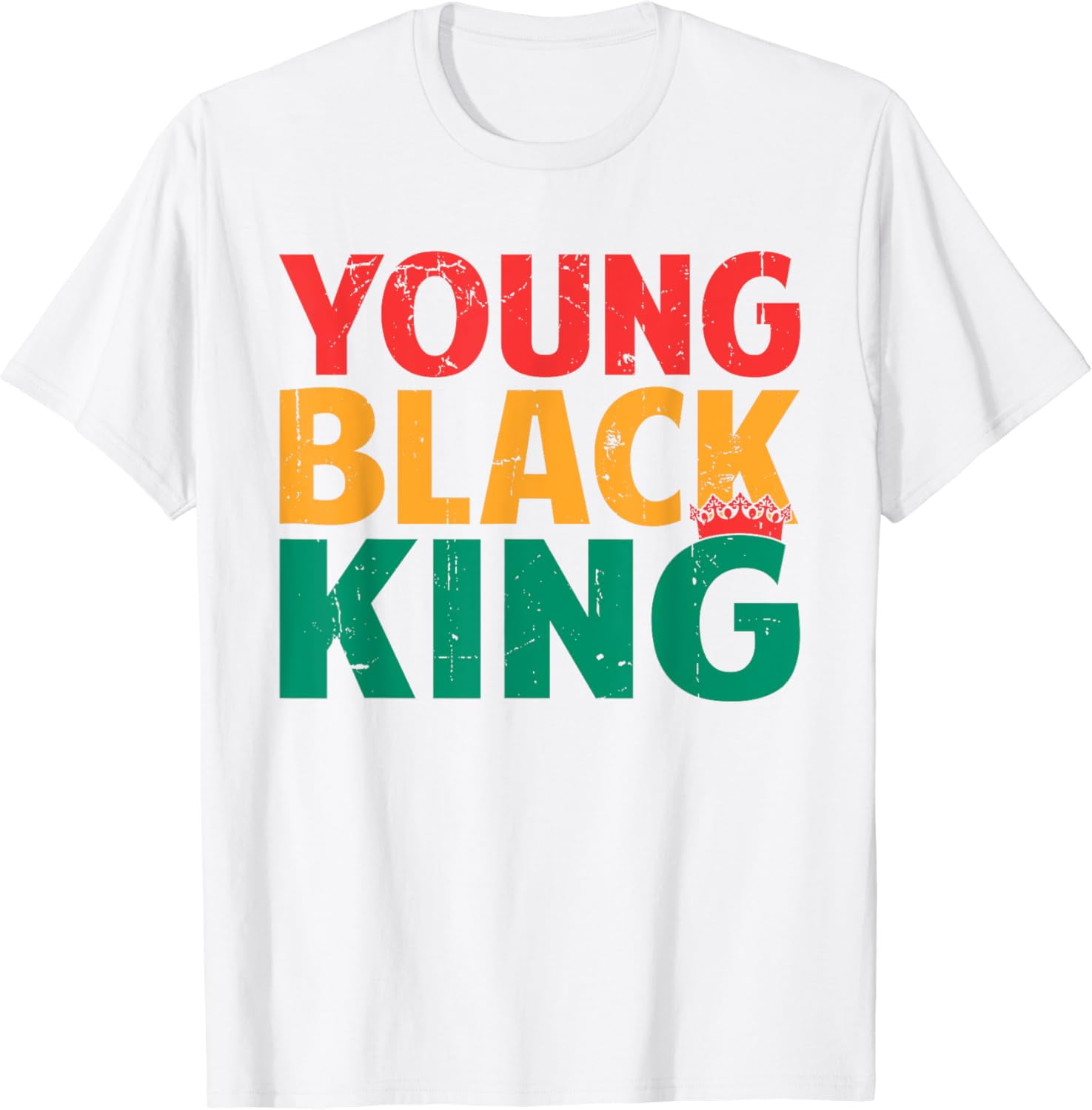 Young Black King - African American Black Heritage Afro Boys T-Shirt ...