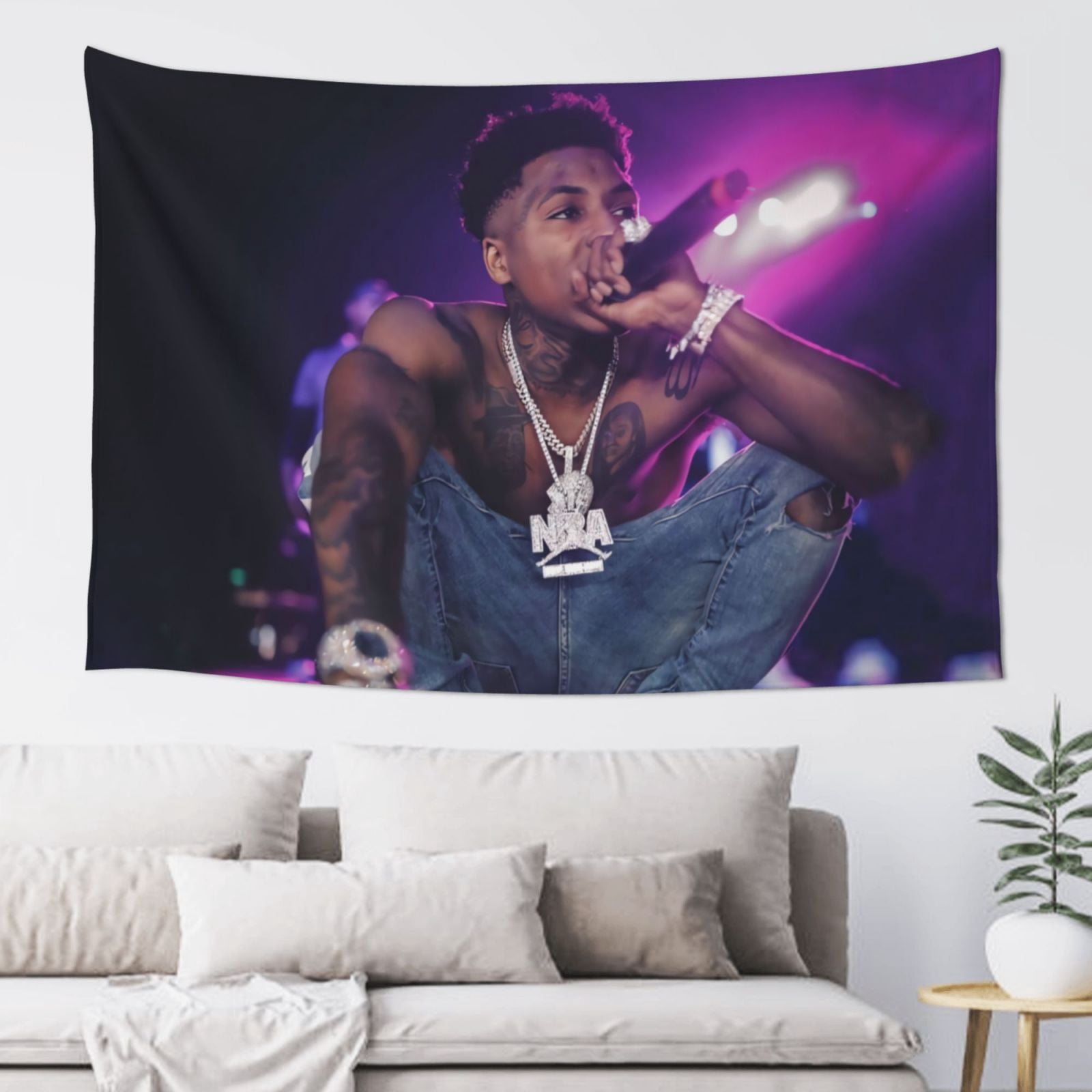 Young Boy Never Broke again Tapestry Wave Wall Hanging Home Decoration ...
