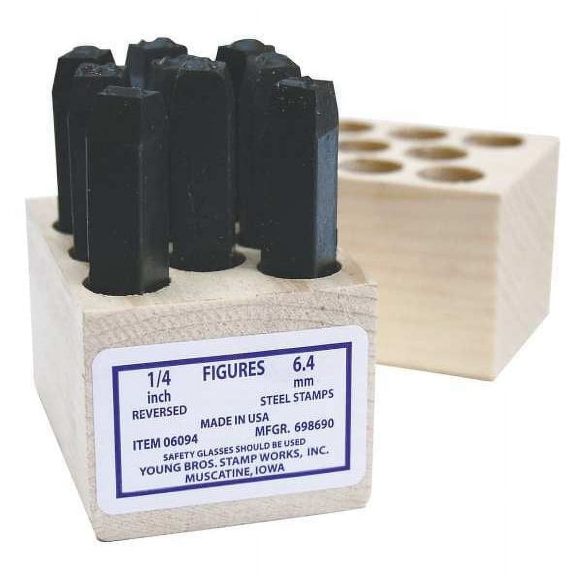 Young Bros Stamp Works Reversed Number Set,1/16in H,Reversed 01094 ...