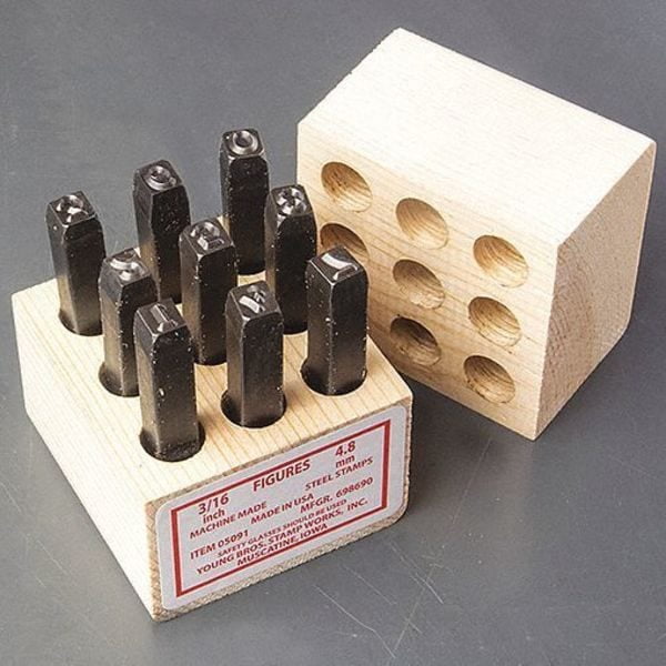 Young Bros Stamp Works Steel Stamps Set,2-5/8" Shank L,Steel 06091 ...
