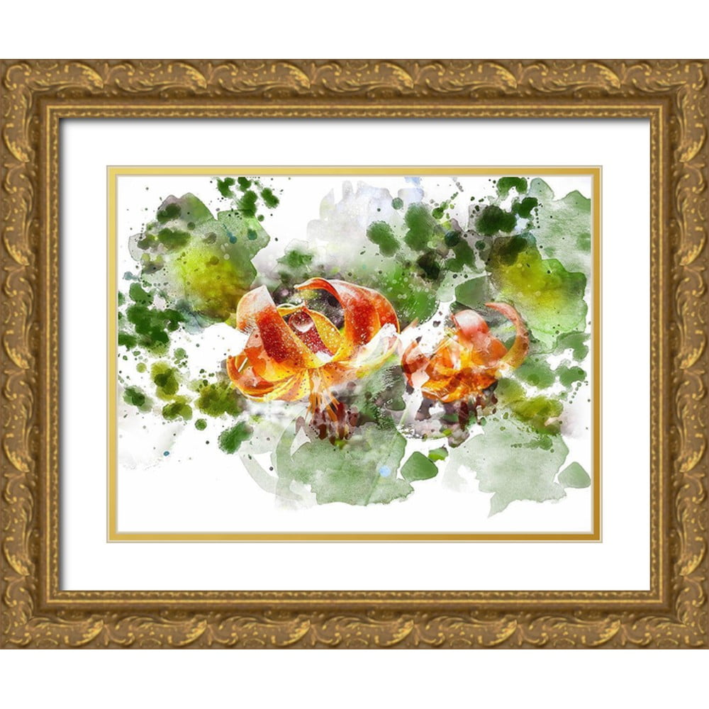 Young, Chamira 14x12 Gold Ornate Wood Framed with Double Matting Museum ...