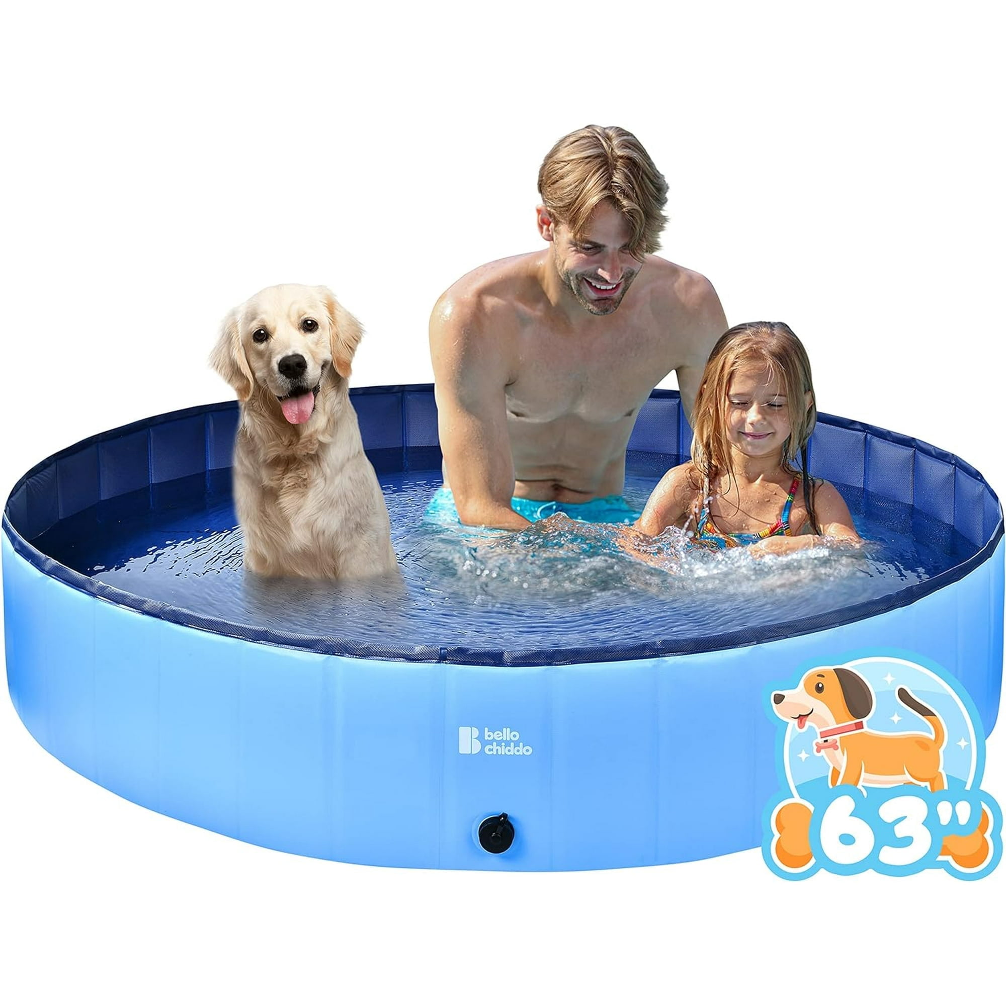 Young Choi's Large Doggie Above Ground Pool, Hard Plastic Kiddie Pool ...