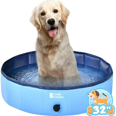 Plastic Dog Pool 37" x 24" Inches Rectangular Foldable Portable Outdoor ...