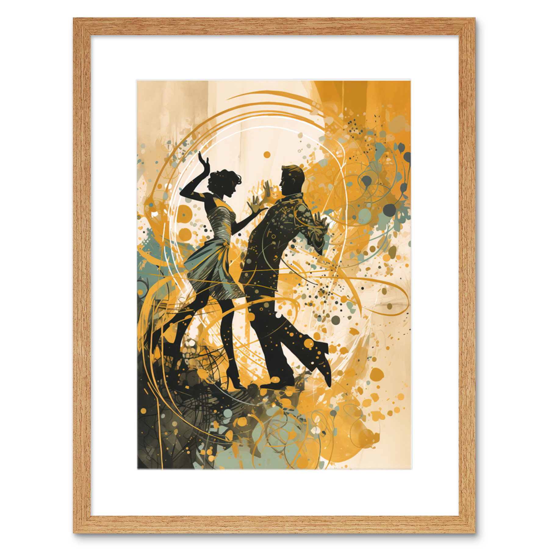 Young Couple Dancing to Swing Music at a Club Modern Watercolour ...