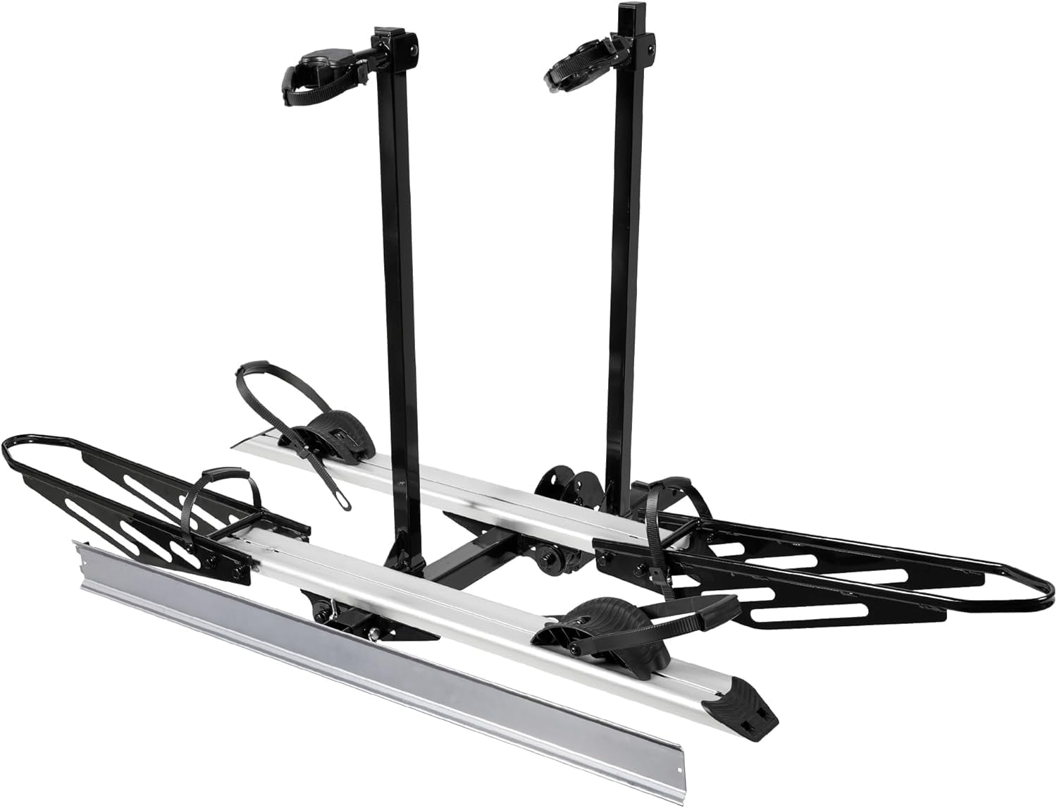 Young Electric Hitch Mount Bike Rack with Ramp, 200 lbs Capacity Aluminum Rack for 2 E-Bikes ...