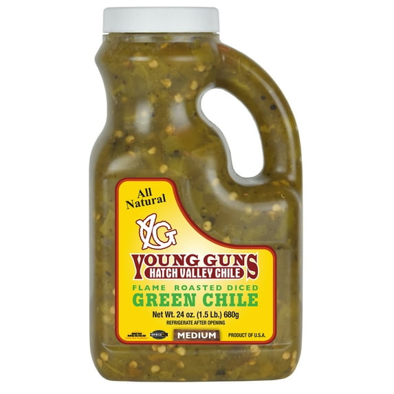 Young Guns Hatch Valley Chile Flame Roasted, Diced, Medium Hatch Green ...