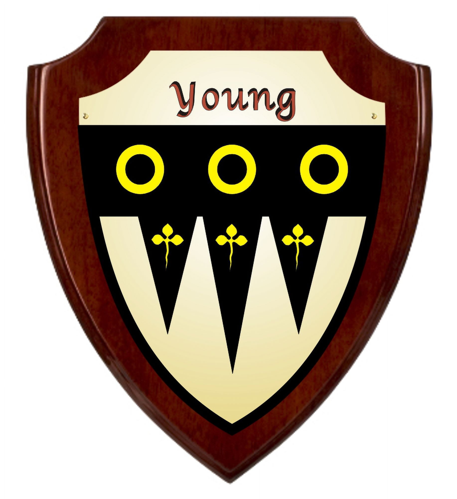 Young Irish Coat of Arms Shield Plaque - Rosewood Finish - Walmart.com