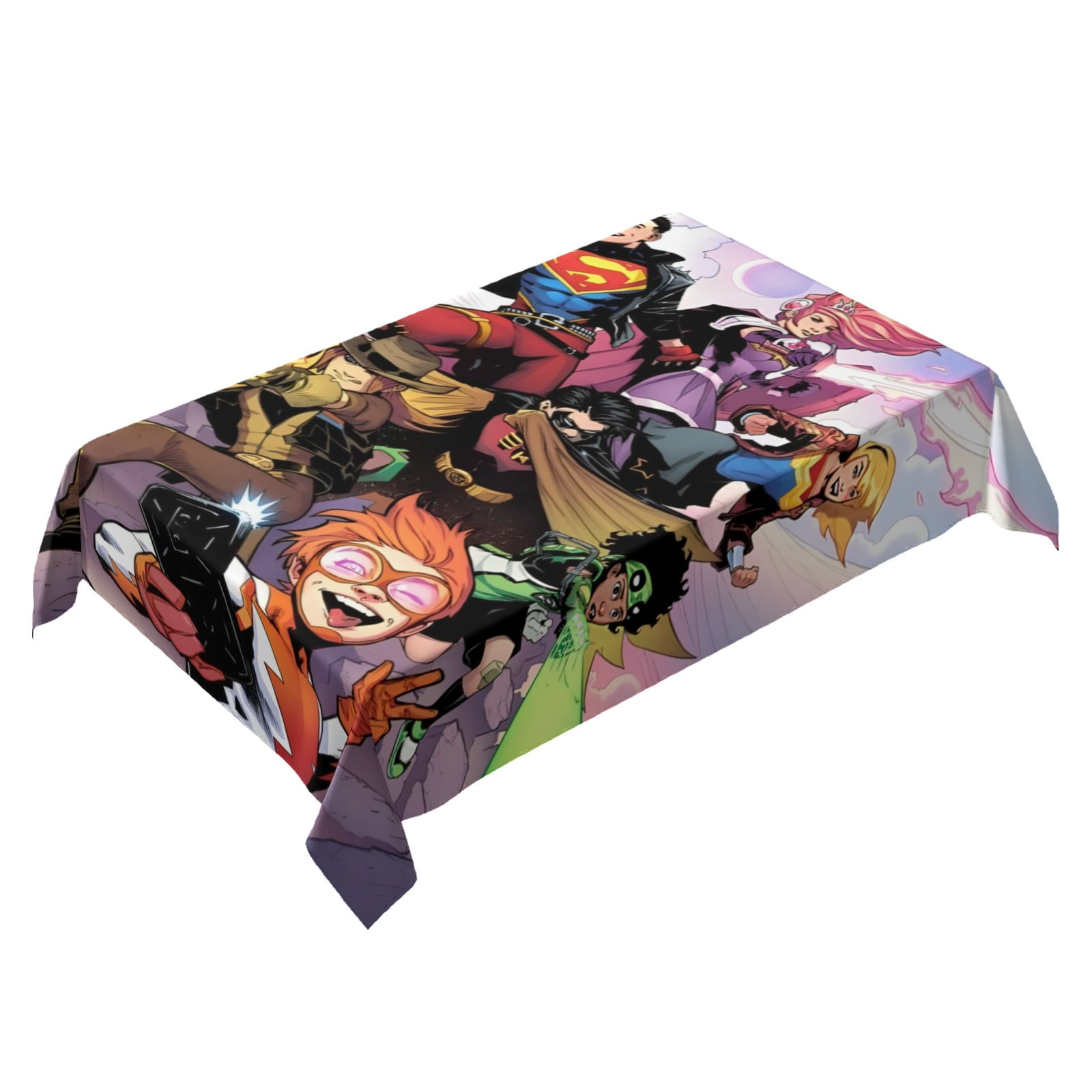 Young Justice square tablecloth has an iconic print, fits most tables ...