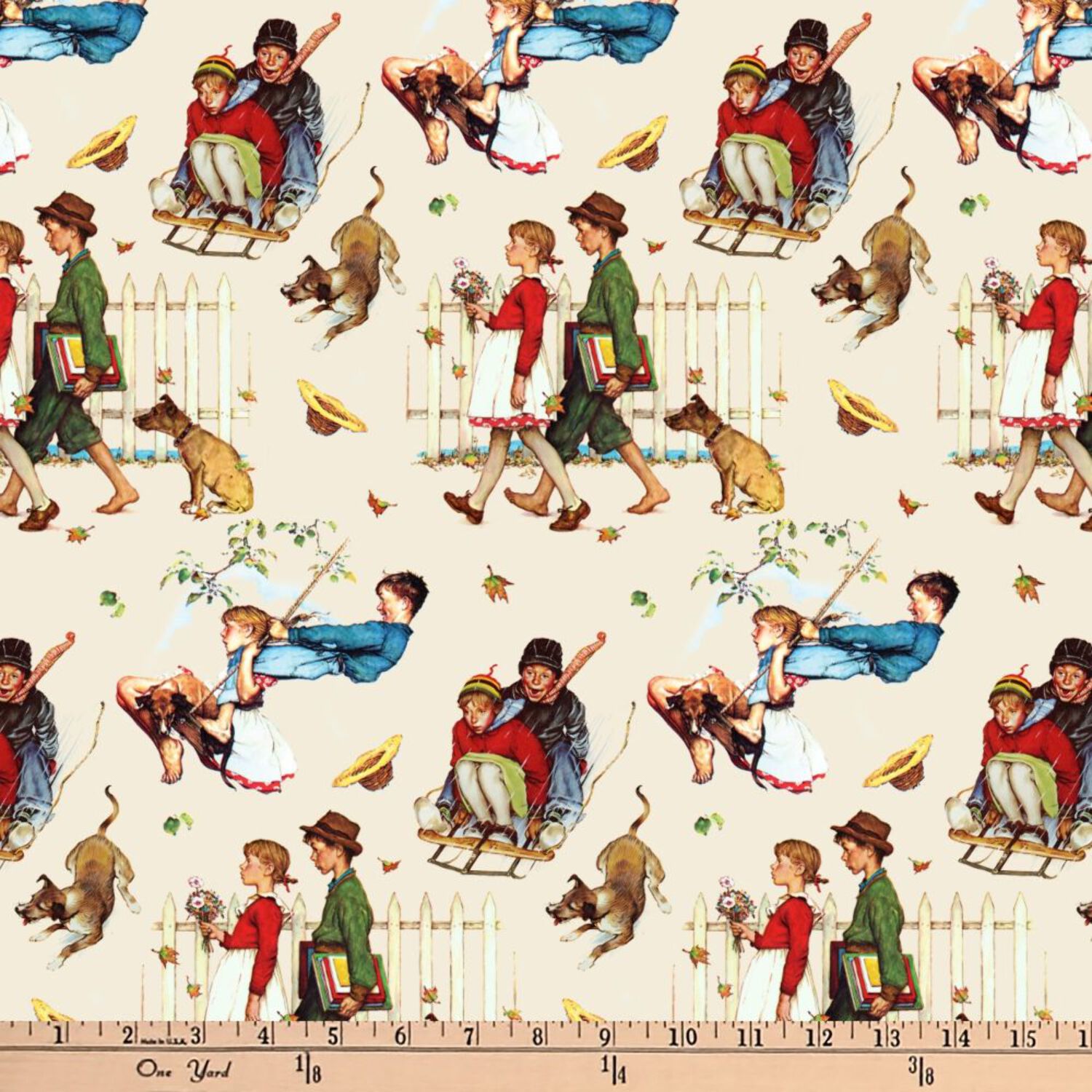 Young Love by Norman Rockwell 45" Wide Cotton Fabric - Walmart.com