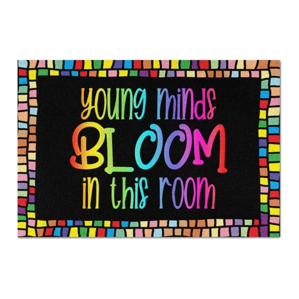Young Minds Bloom in This Room Classroom Welcome Mat, Classroom Door ...