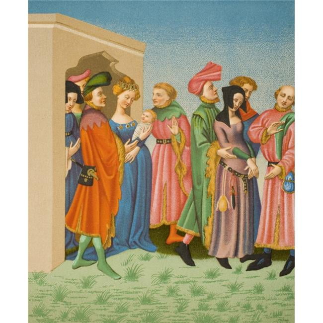 A Young Mother-S Retinue. Parisien Costumes At End of 14th Century 19th ...
