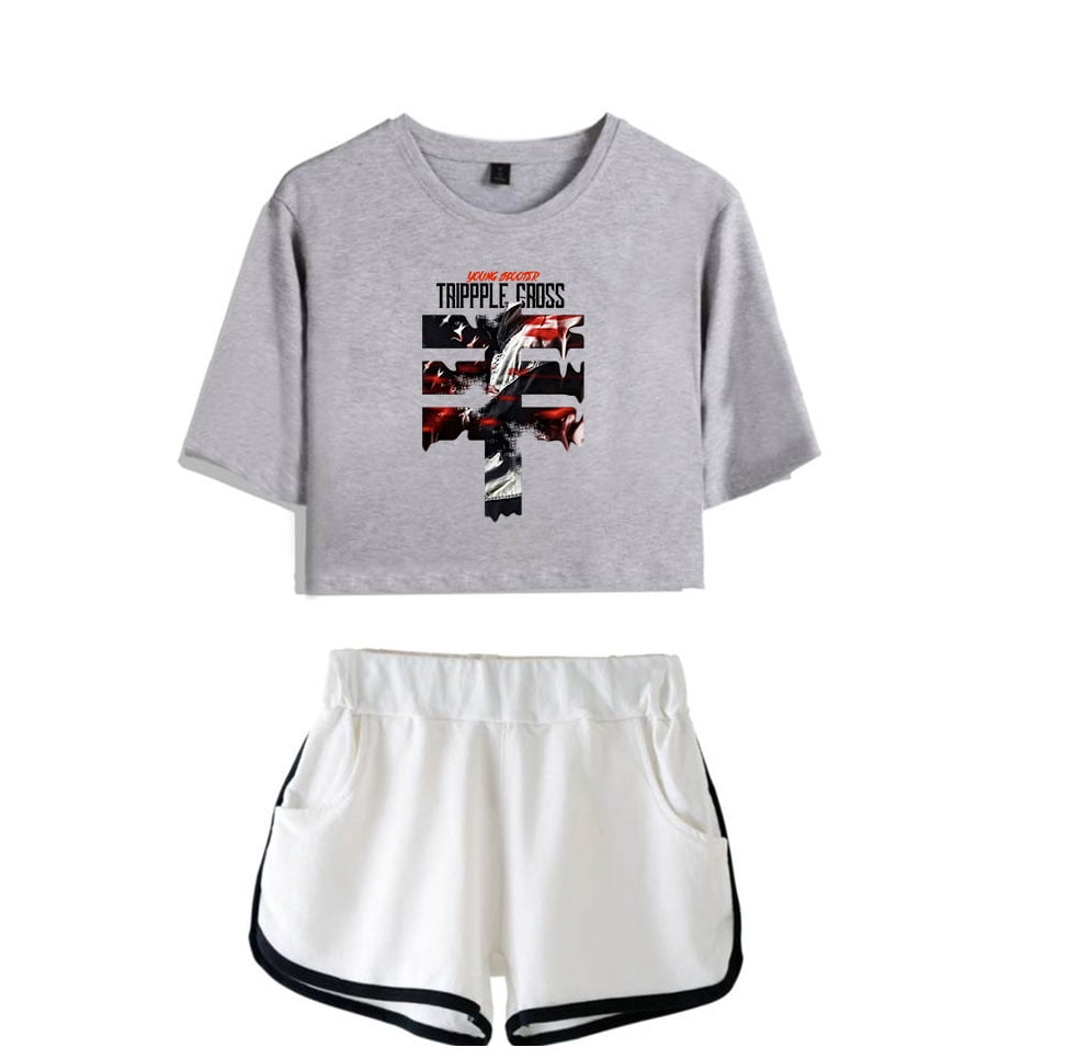 Young Scooter Merch Trippple Cross Crop Top T-shirt Women Girl Rip ...