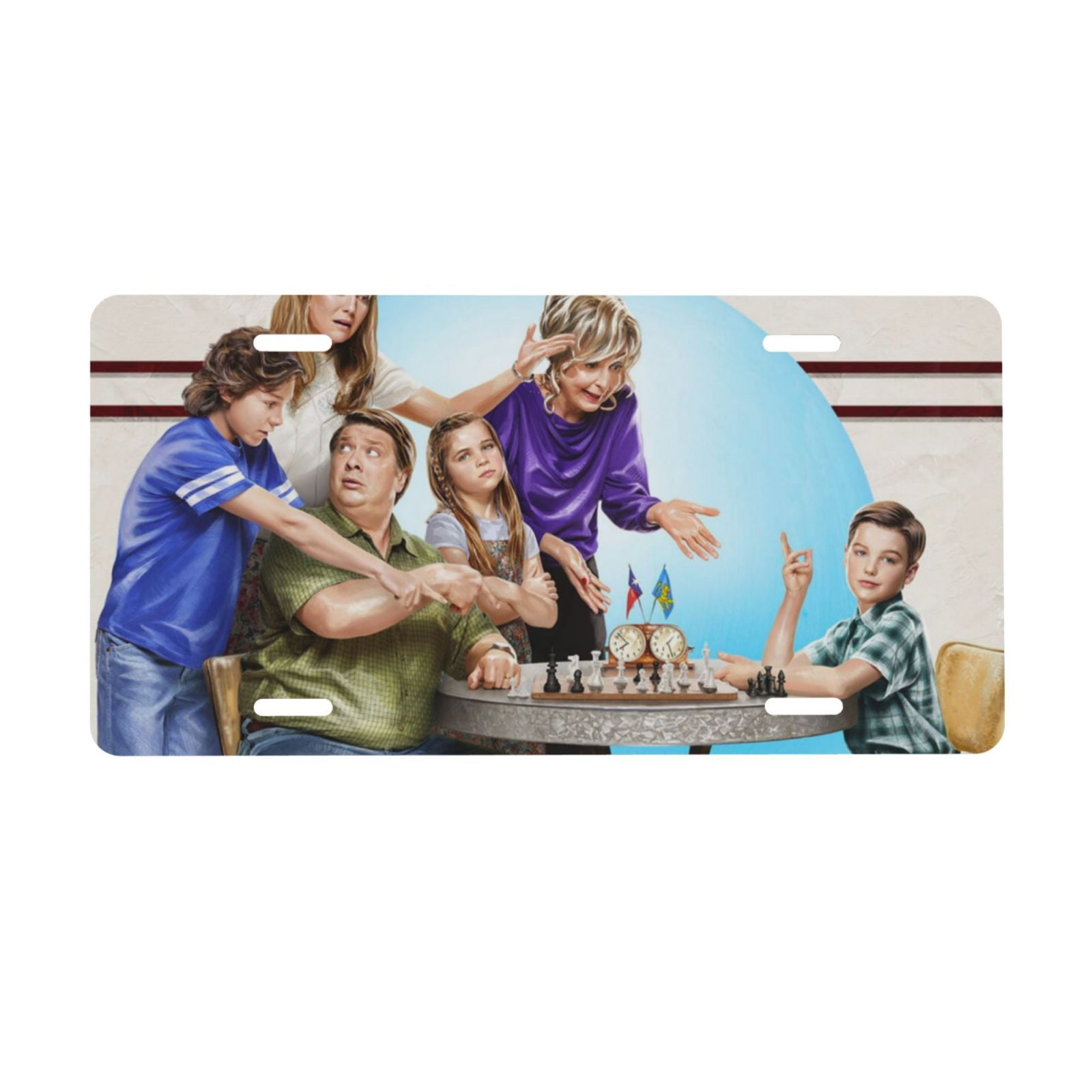 Young Sheldon Family License Plate Cover Vanity Tag Decorative Aluminum ...