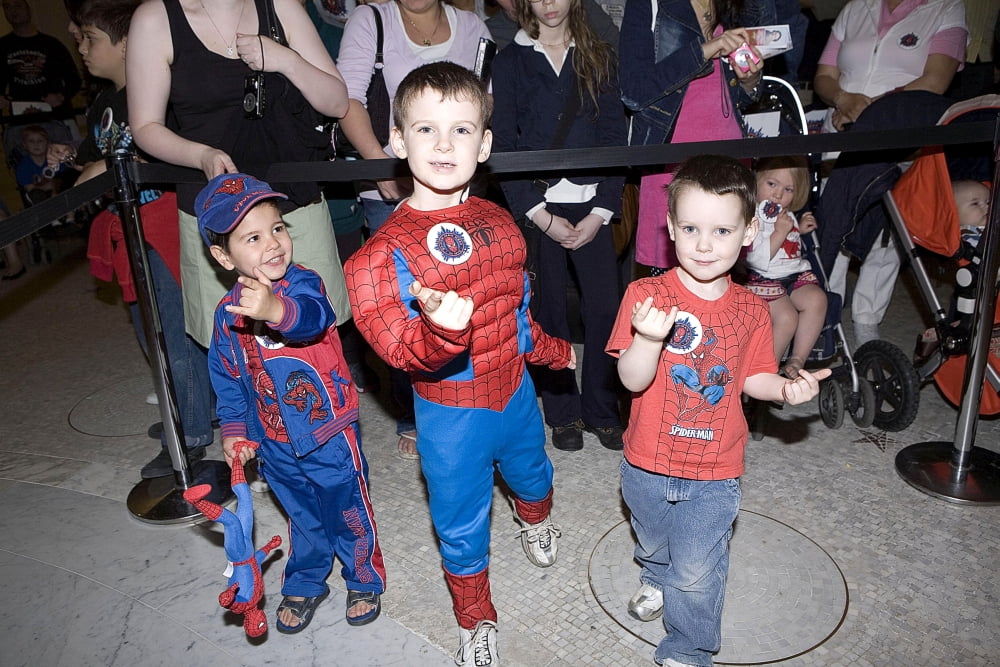 Young Spider-Man Fans In Costume Inside For Kids Visit Tobey Maguire At ...