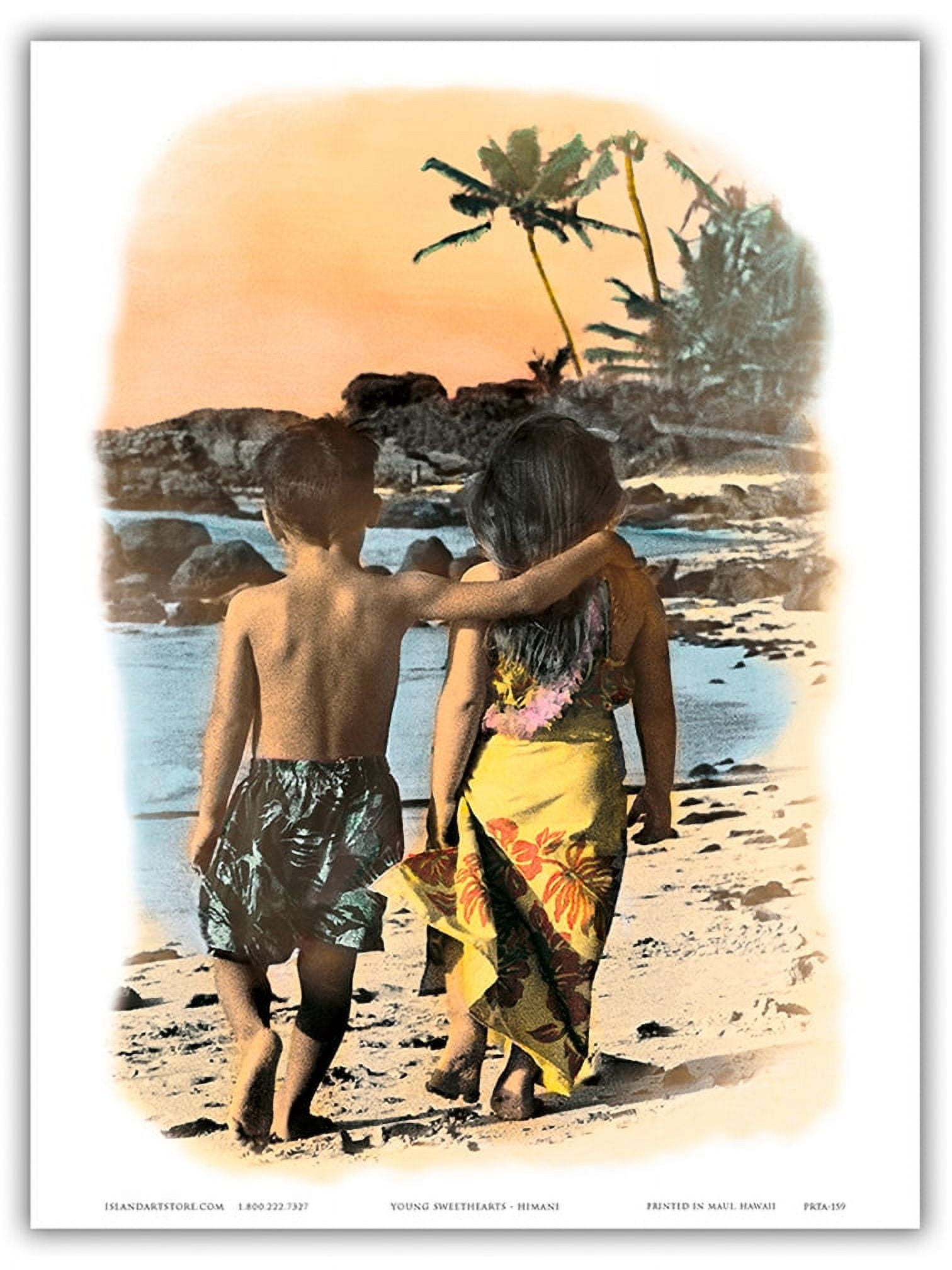 Young Sweethearts - Hawaiian Children (Keiki) Walk on the Beach - From ...