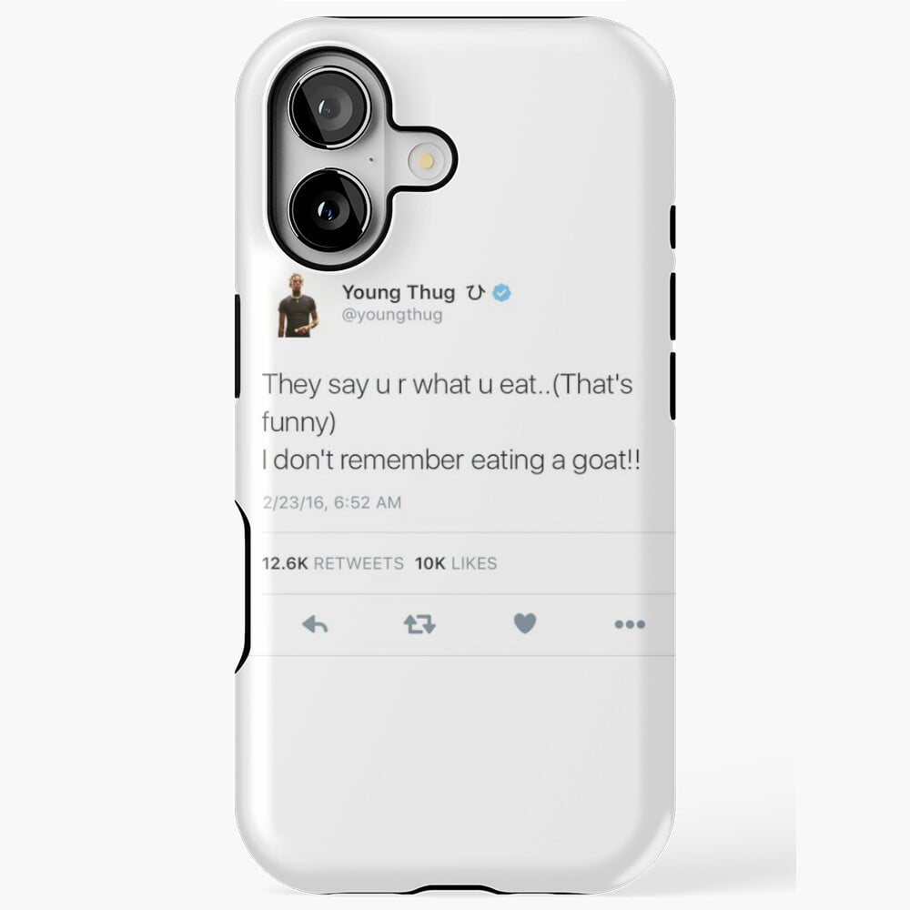 Young Thug Inspired GOAT Tweet Graphic Print iPhone Case 17 through 11 ...