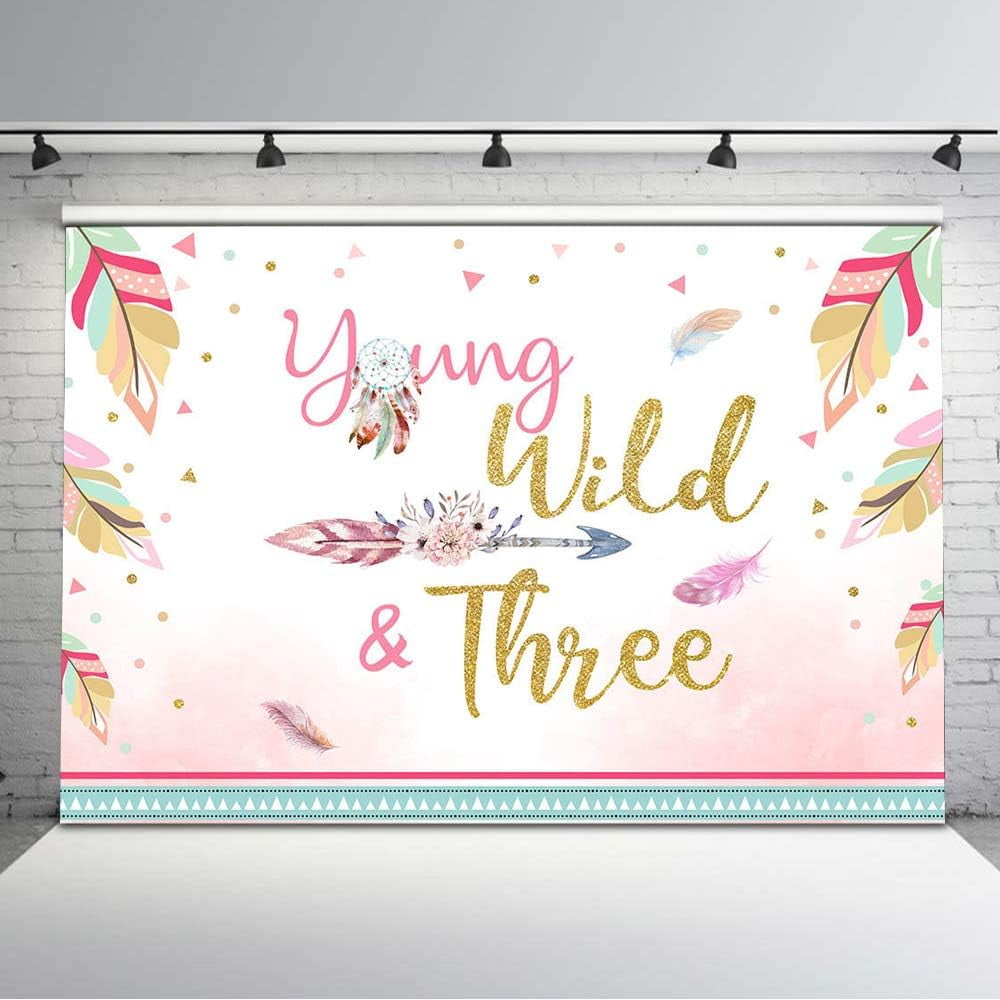Young Wild and Three Backdrop Boho Young Wild and Three Dreamcatcher ...