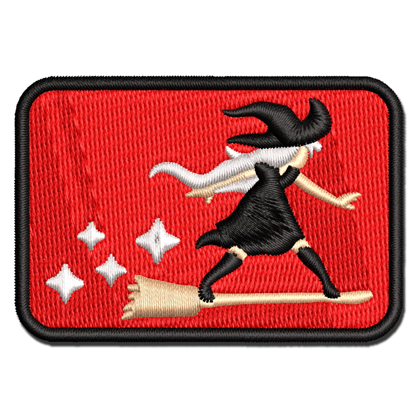 Young Witch Surfing on Broomstick Halloween Applique Multi-Color ...